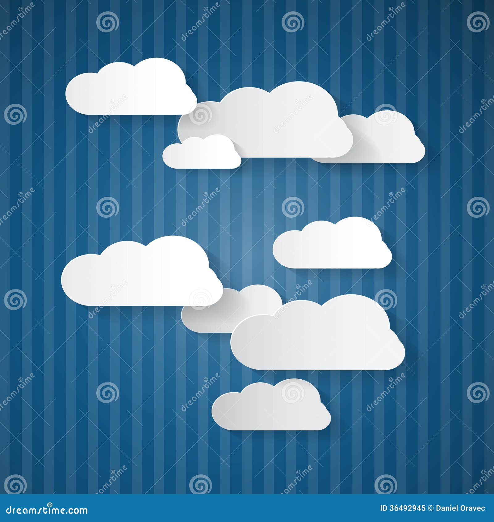Paper Clouds on Blue Cardboard Sky Stock Vector - Illustration of shape ...