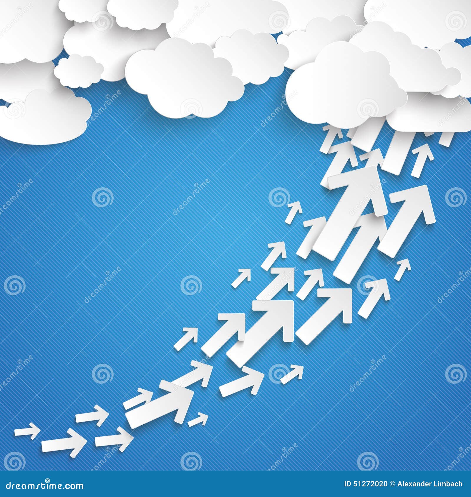 Clouds Growth Bar Graph Diagram Using Arrow And Symbol Patterns ...