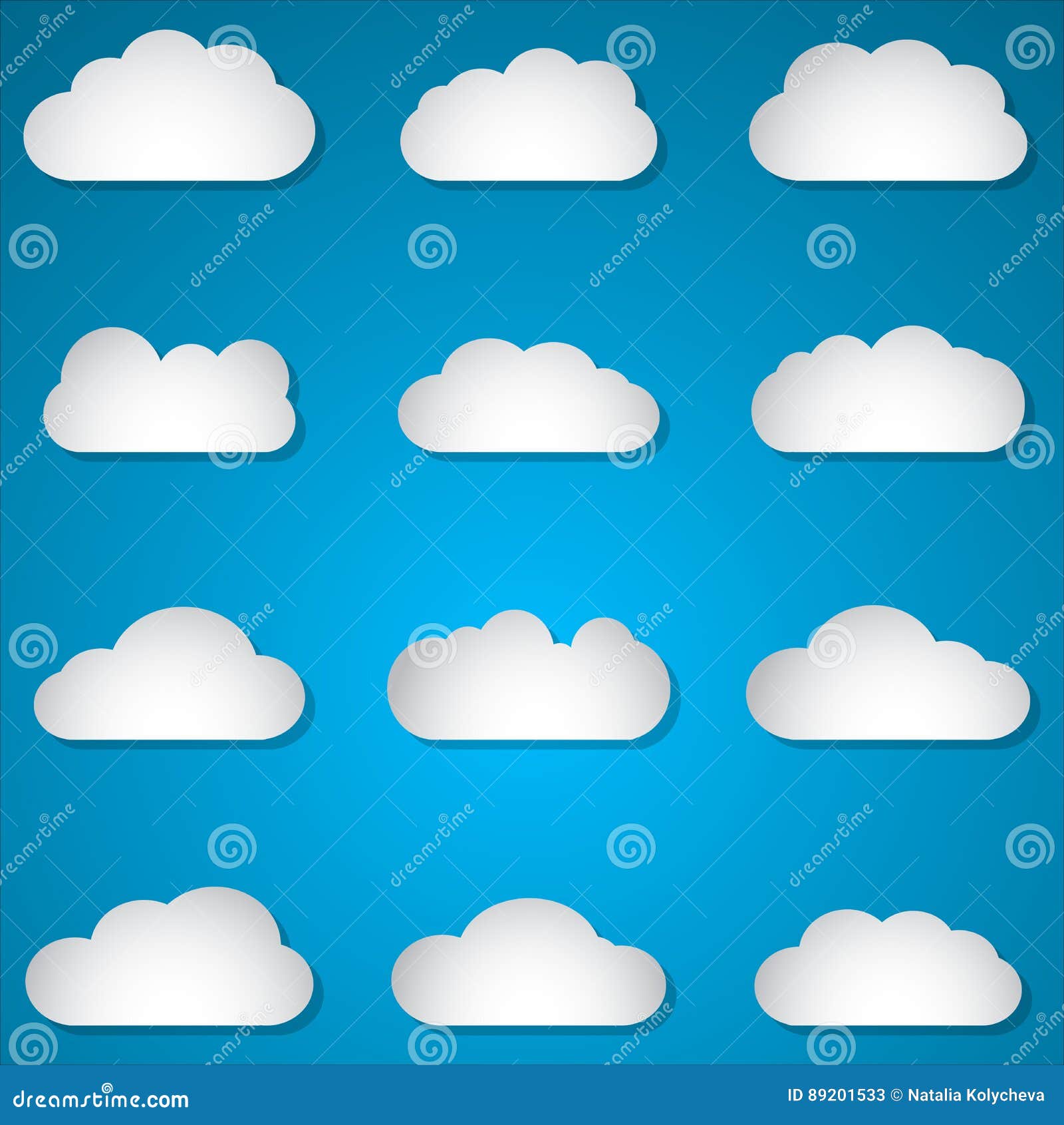 Paper clouds stock vector. Illustration of cartoon, modern - 89201533
