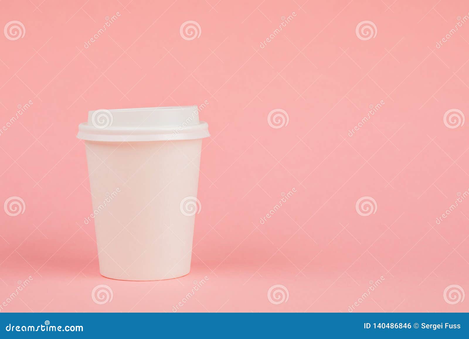 Paper Coffee Container with White Lid. Take-away Beverage Container ...