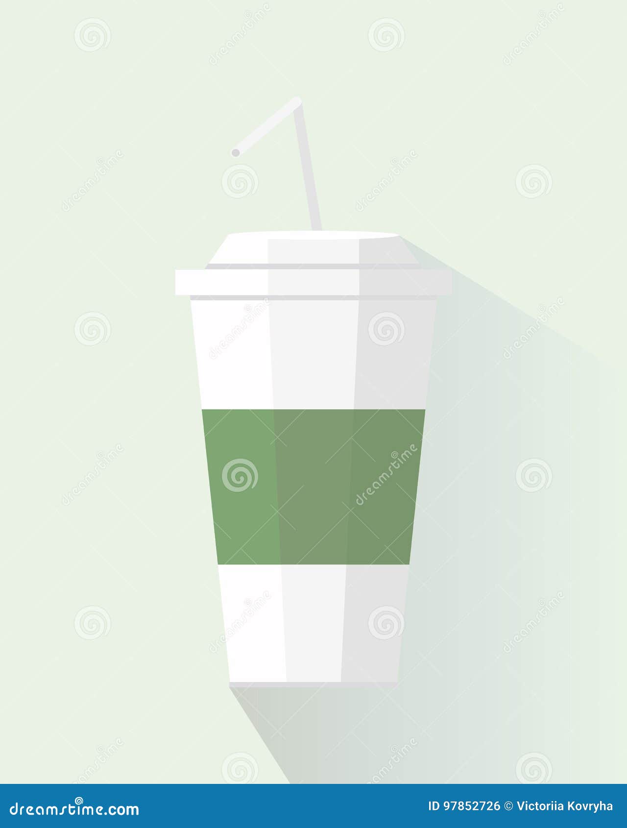 Paper Coffee Cup with Long Shadow in Flat Style Stock Vector ...