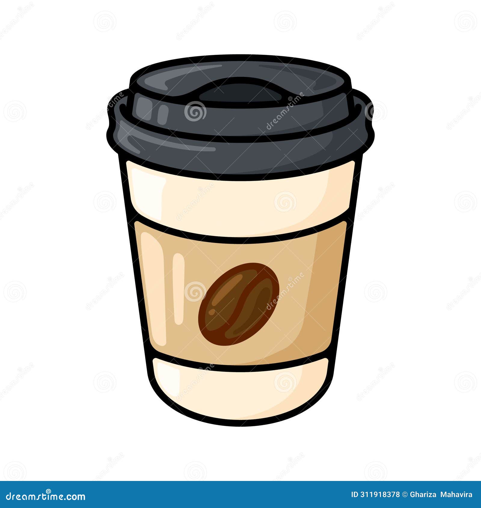 Paper Coffee Cup Vector Illustration. Coffee To Go Cup Stock Vector ...