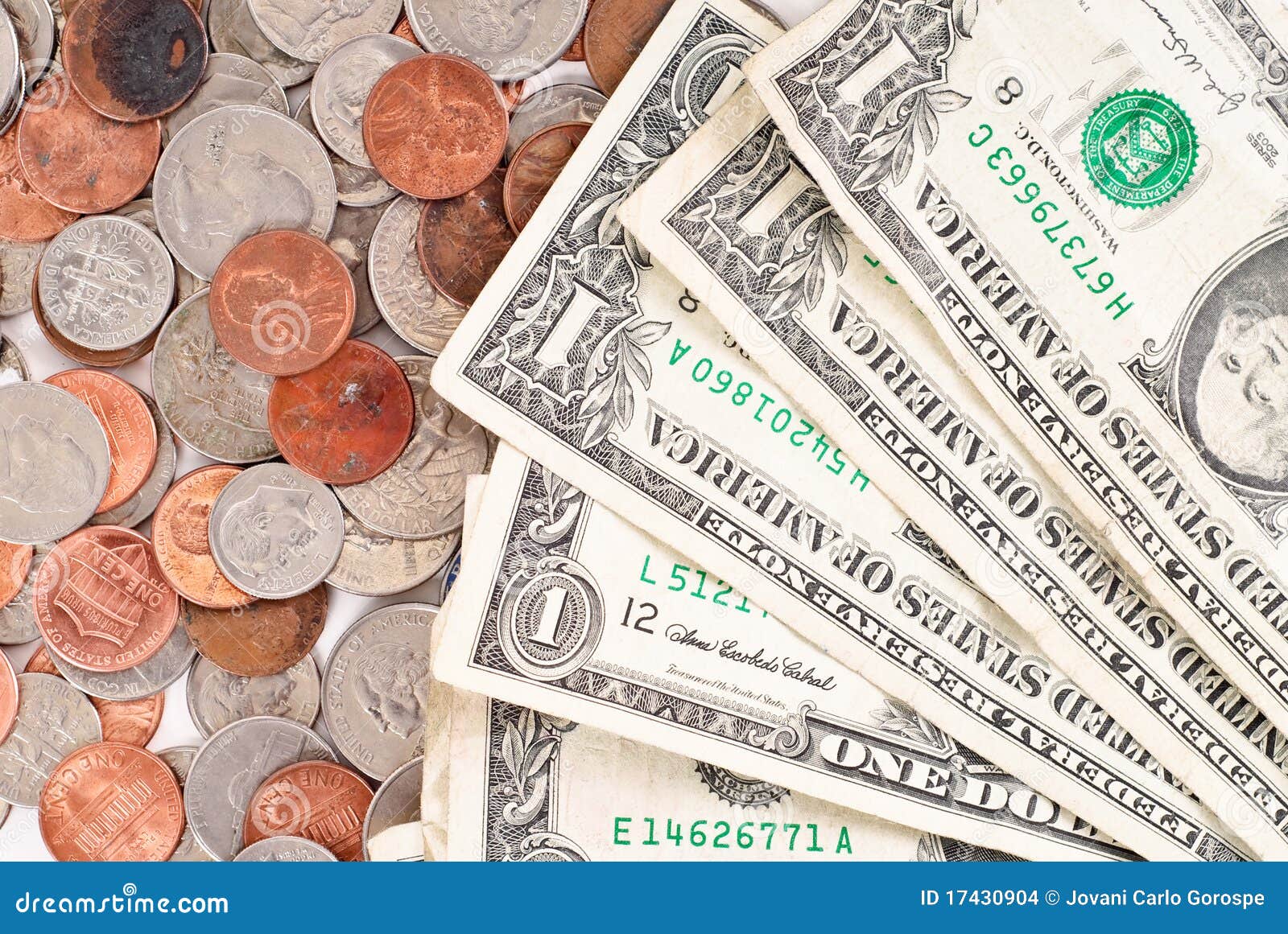 Paper and Coin Currency stock photo. Image of money, overdate - 17430904