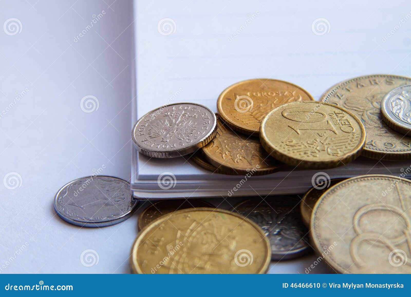 Paper and coins stock photo. Image of currency, abstract - 46466610