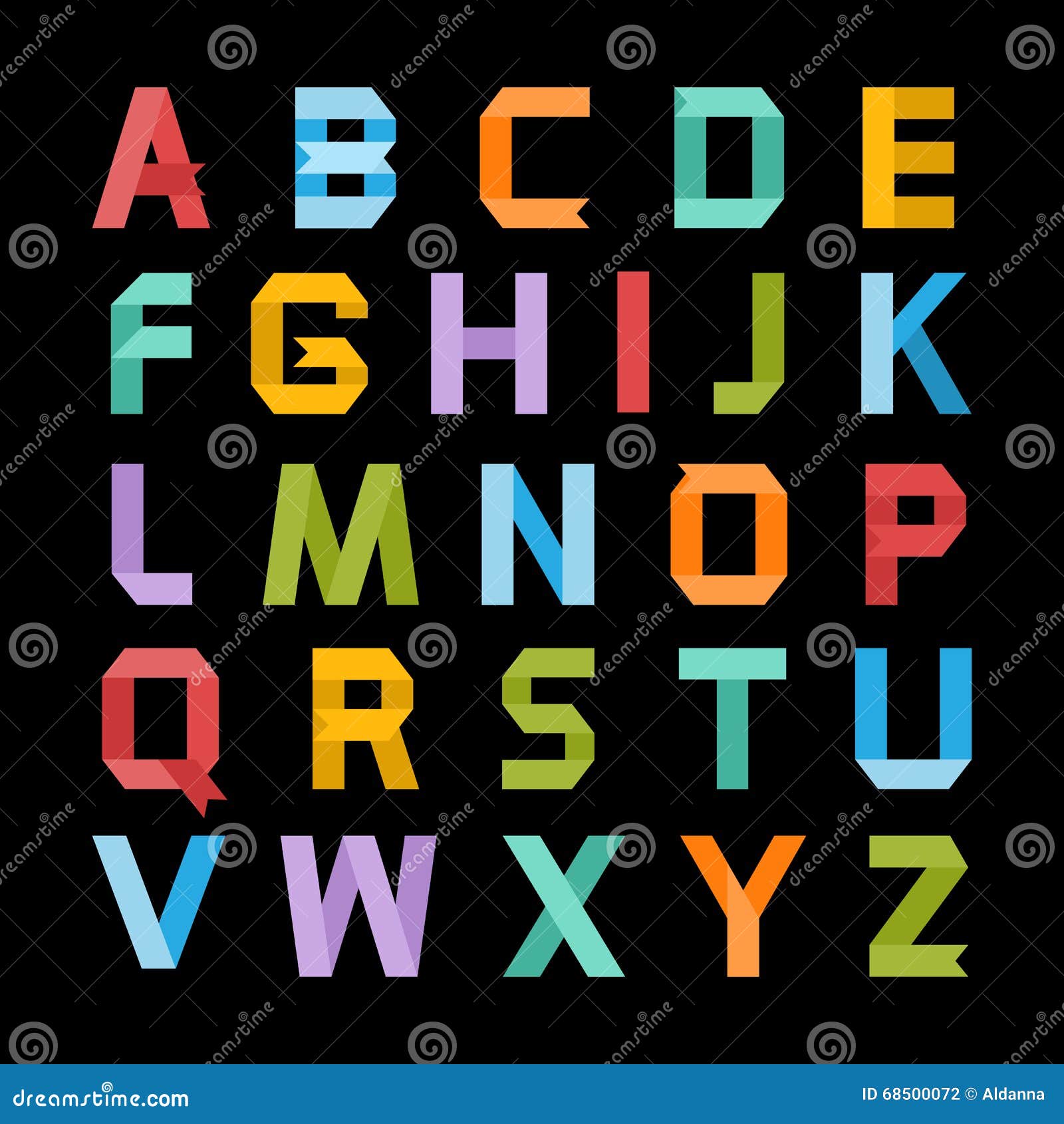 Paper color alphabet stock vector. Illustration of letter - 68500072