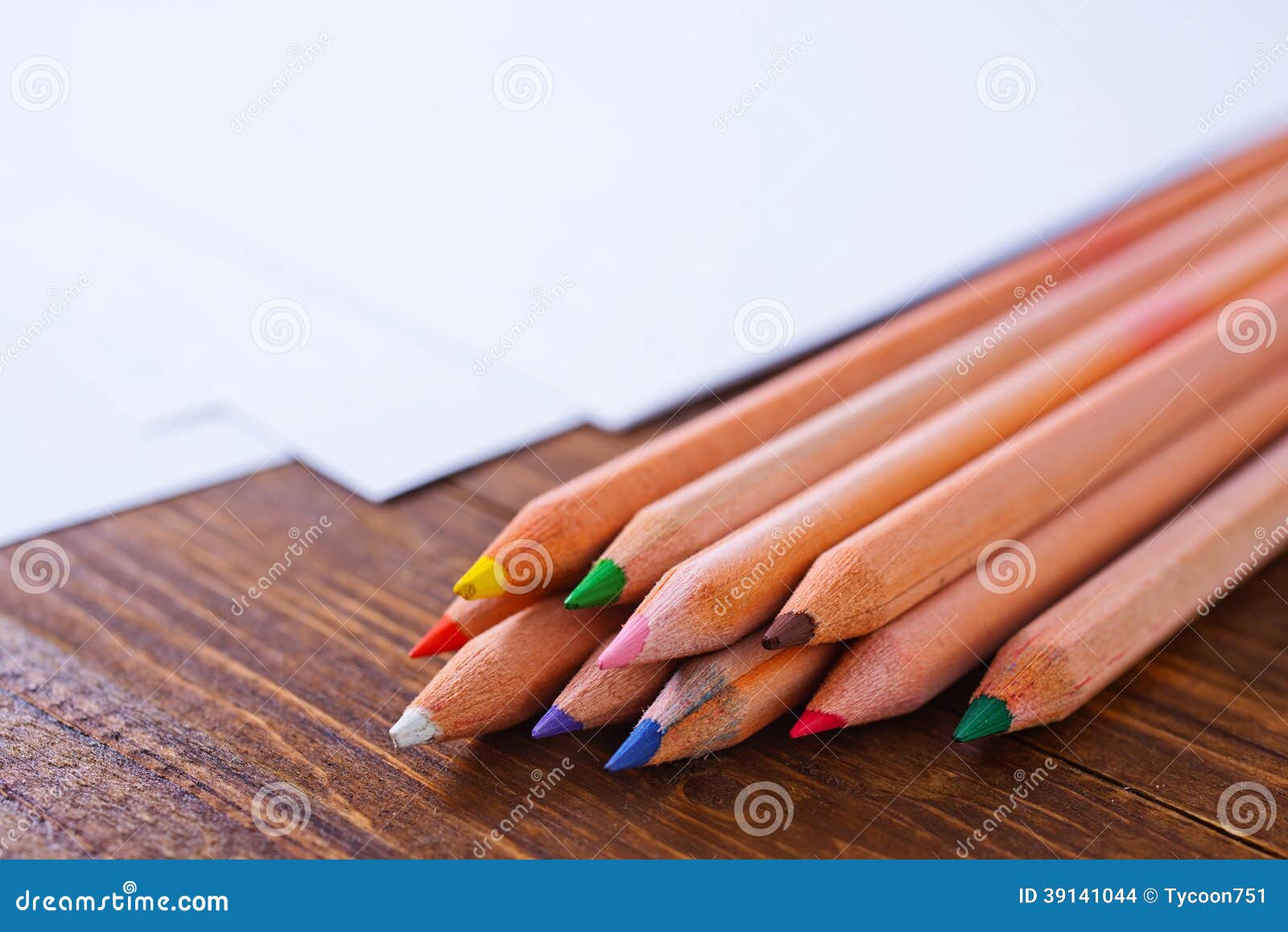 Paper and color pencils stock photo. Image of pencil - 39141044