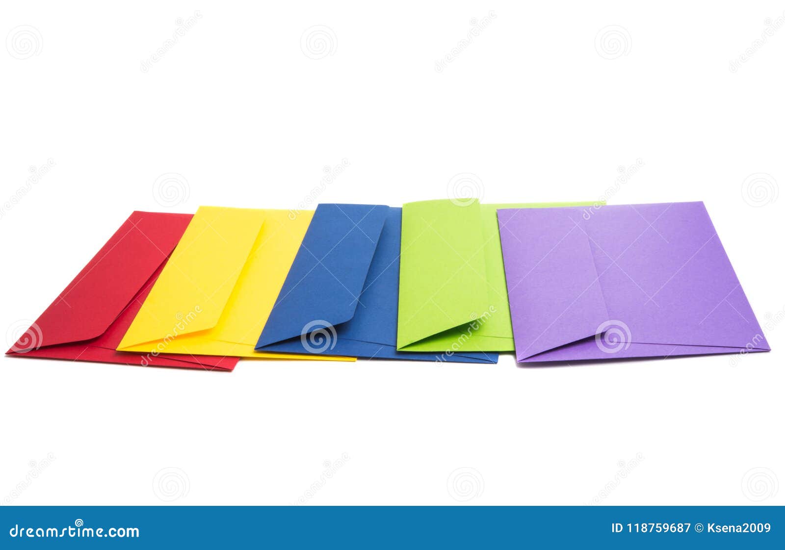Paper Colored Envelopes Isolated Stock Image - Image of background ...