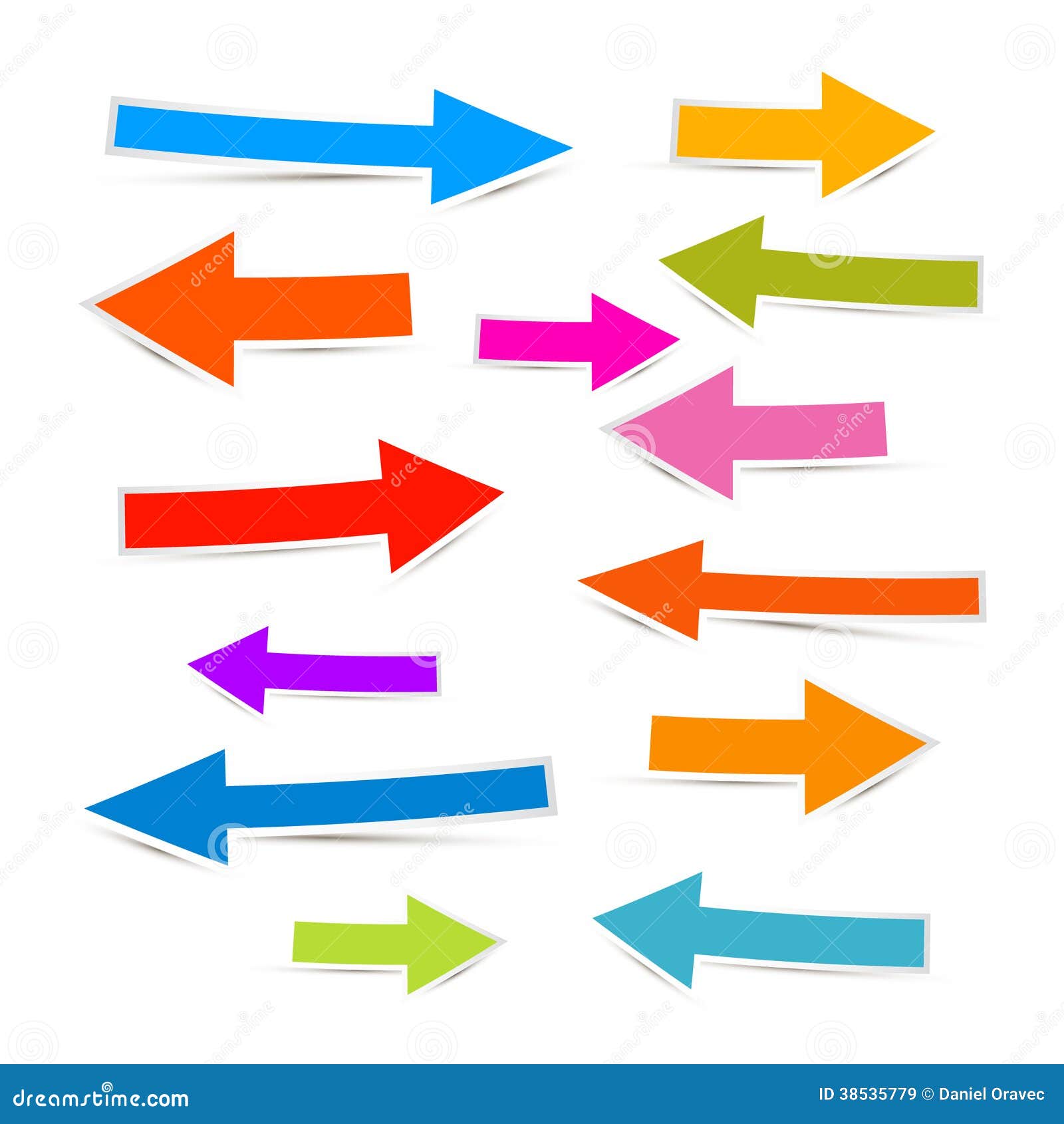 Paper Colorful Arrows Icon Set Illustration Stock Vector - Illustration ...