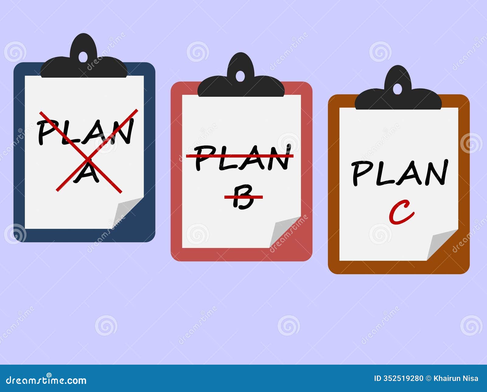 Multicolor Clipboard with Written Plan a, Plan B, and Plan C. Stock ...