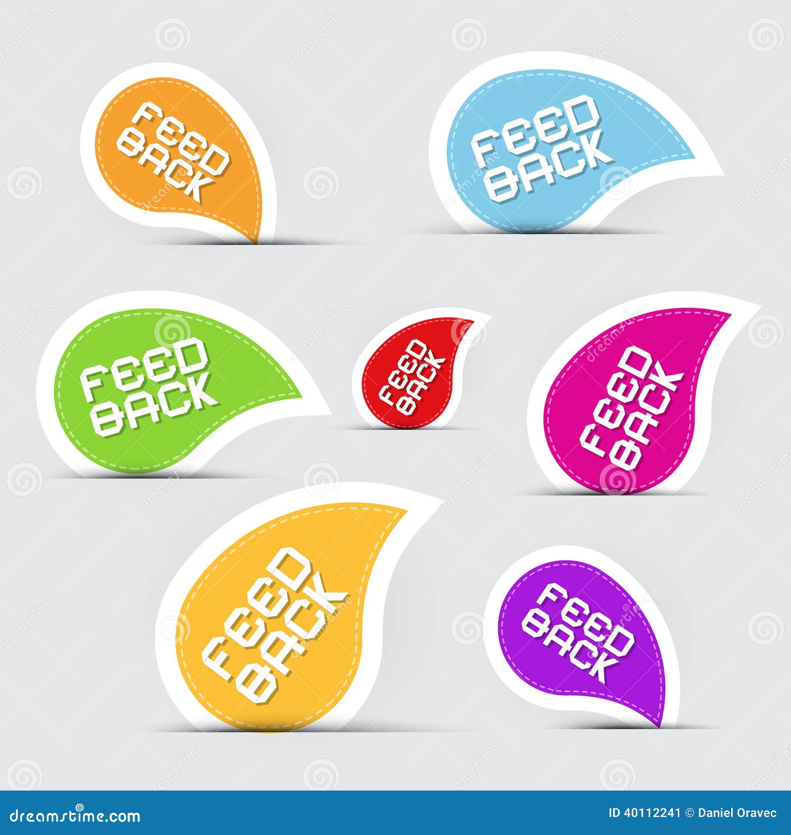 Paper Colorful Feedback Icons Labels Stock Vector - Illustration of ...
