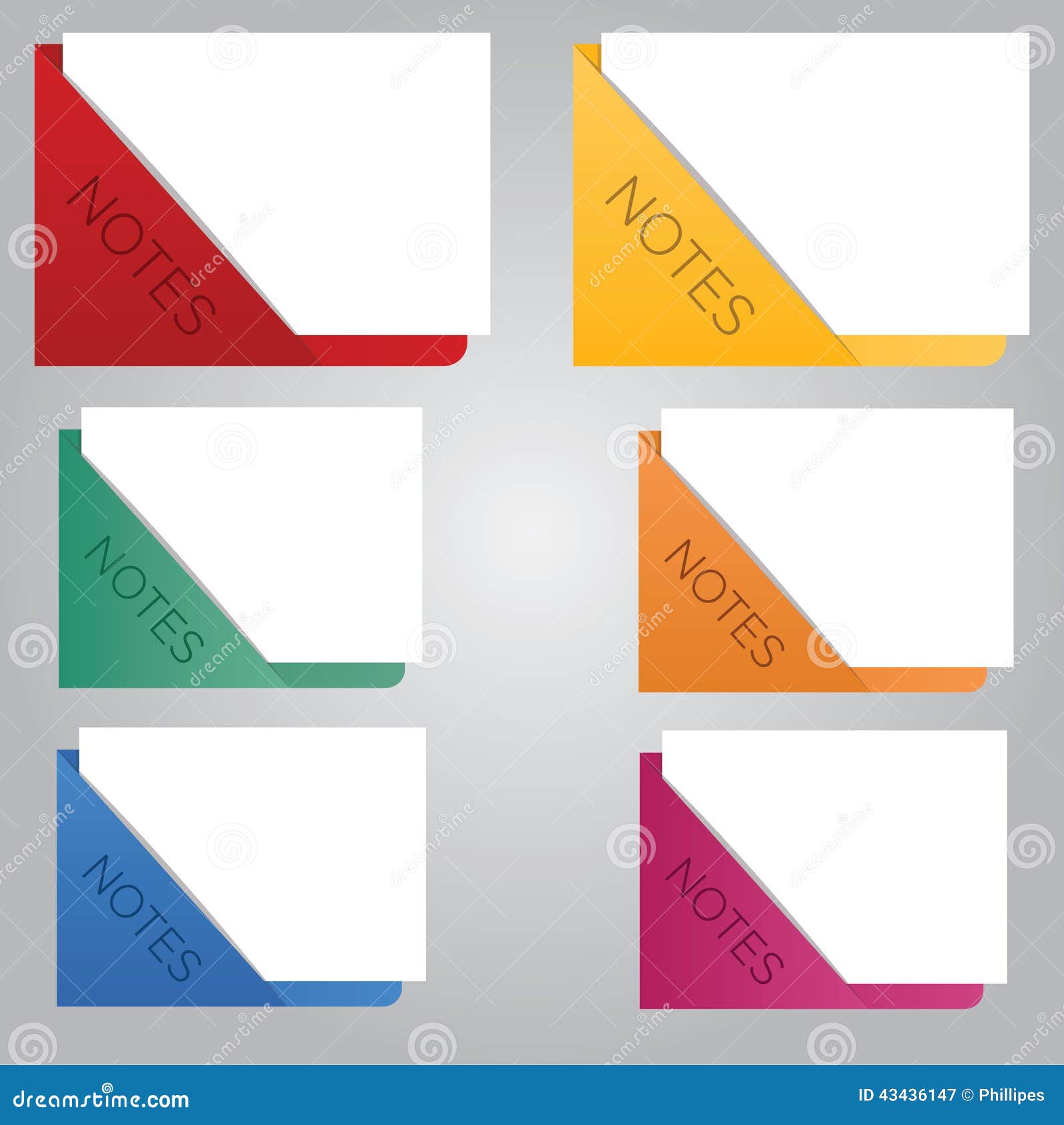 Paper colour notes stock vector. Illustration of concept - 43436147