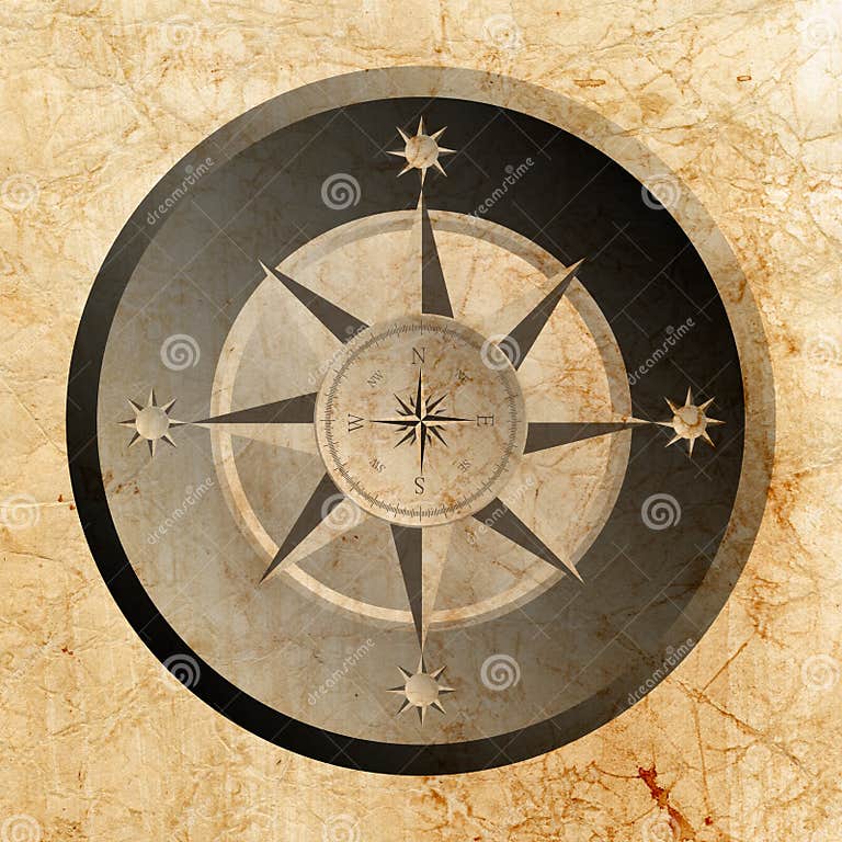 Paper with compass stock illustration. Illustration of grungy - 4380086