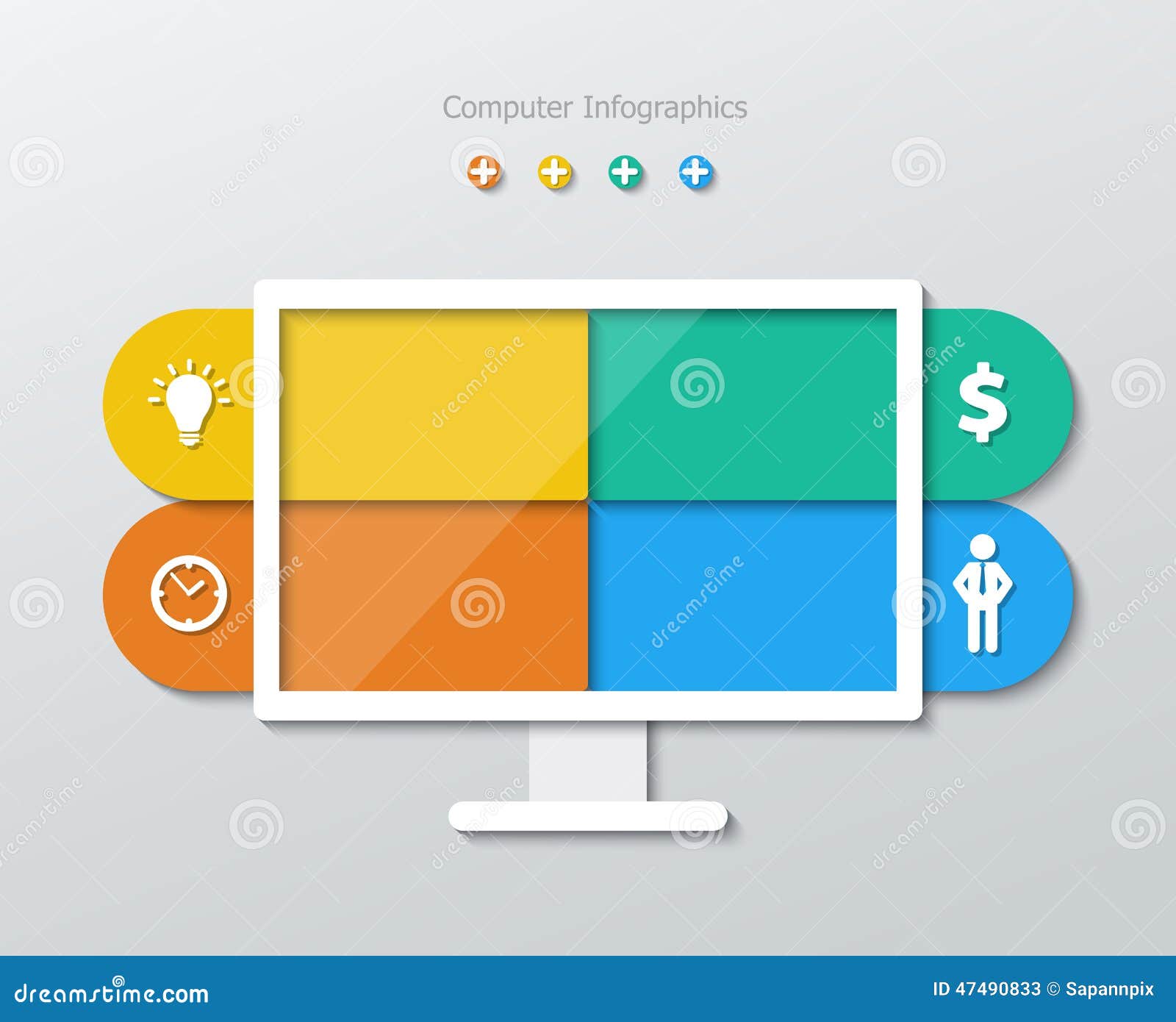 Paper Computer Infographics Stock Vector - Illustration of menu ...
