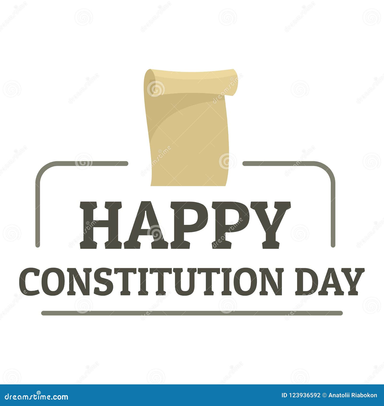Paper Constitution Day Logo Icon, Flat Style Stock Vector ...