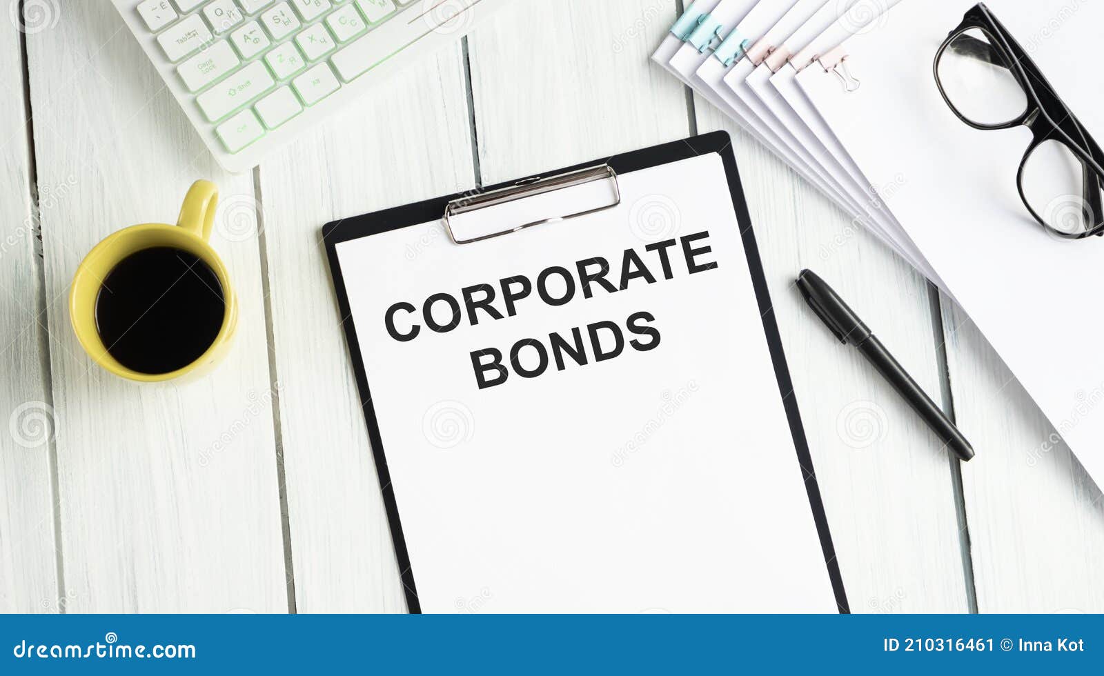 Paper with Corporate Bonds stock image. Image of sign - 210316461