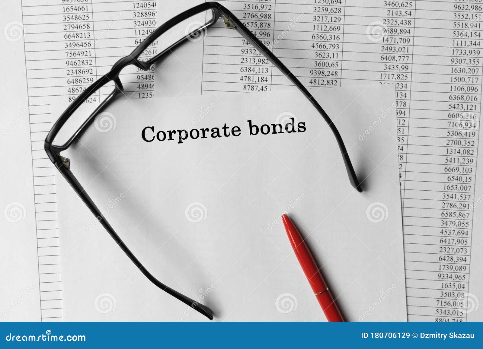 Paper with Corporate Bonds on the Table Stock Image - Image of exchange ...