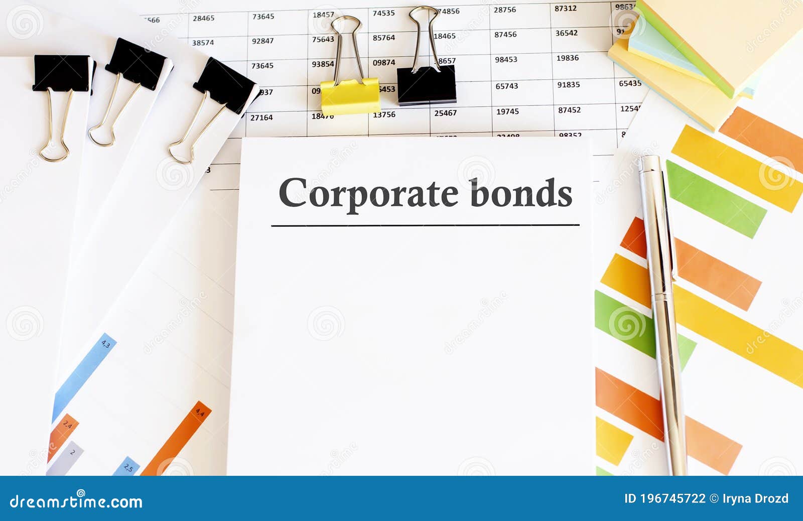 Paper with Corporate Bonds on a Table Stock Photo - Image of analysis ...