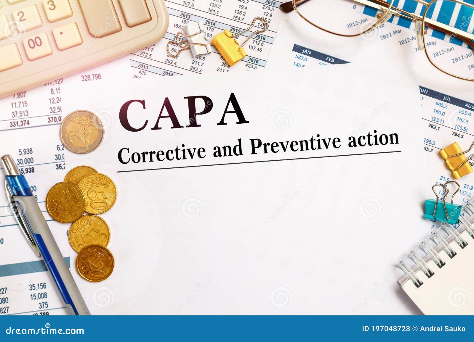 Paper with CAPA- Corrective and Preventive Action on the Table Stock ...