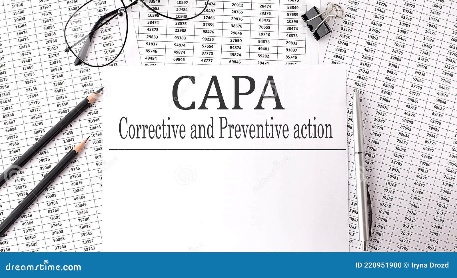Paper with Corrective and Preventive CAPA Action Plans on a Table Stock ...