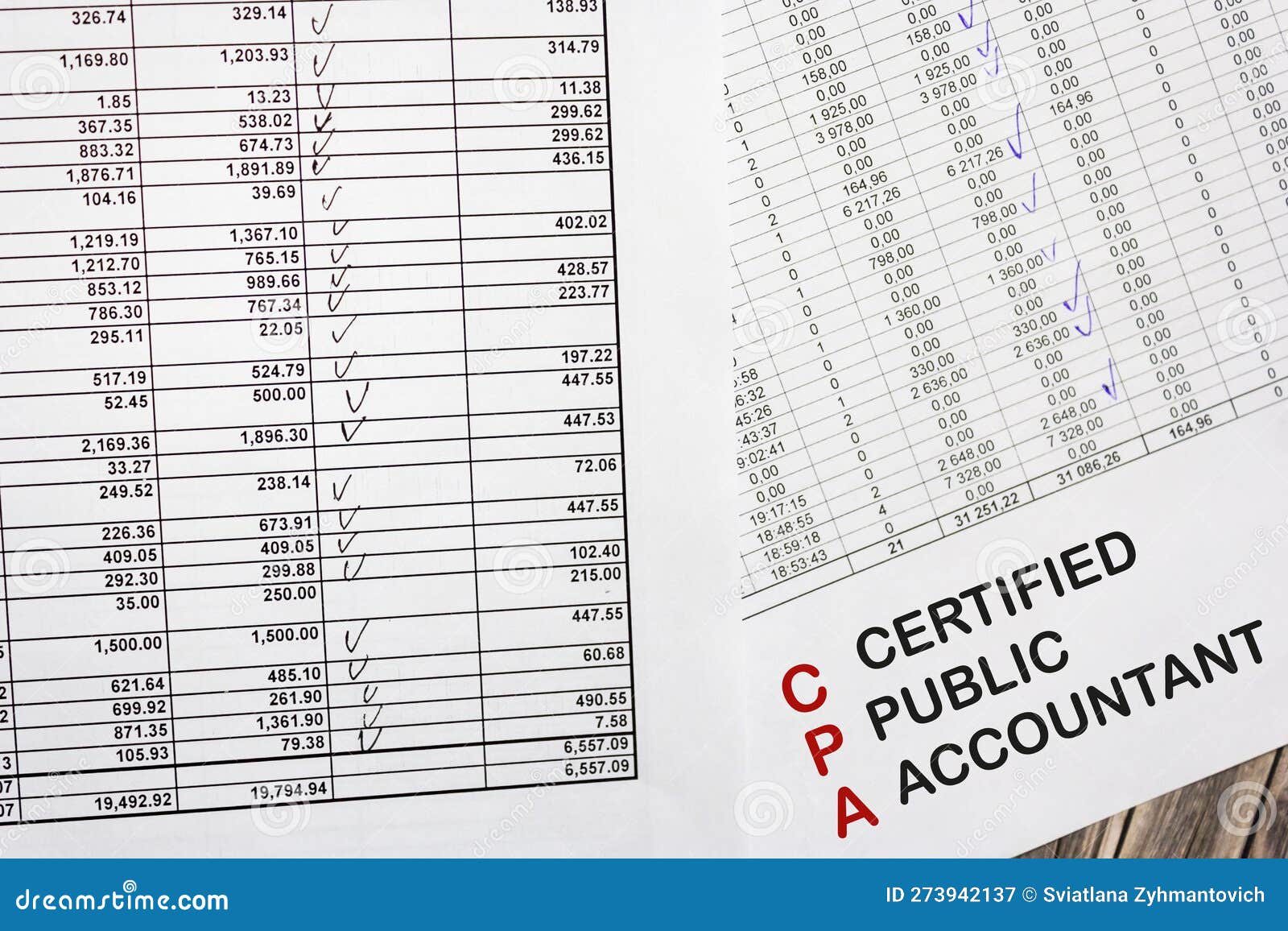 Paper with CPA - Certified Accountant on Documents and Desktop Stock ...