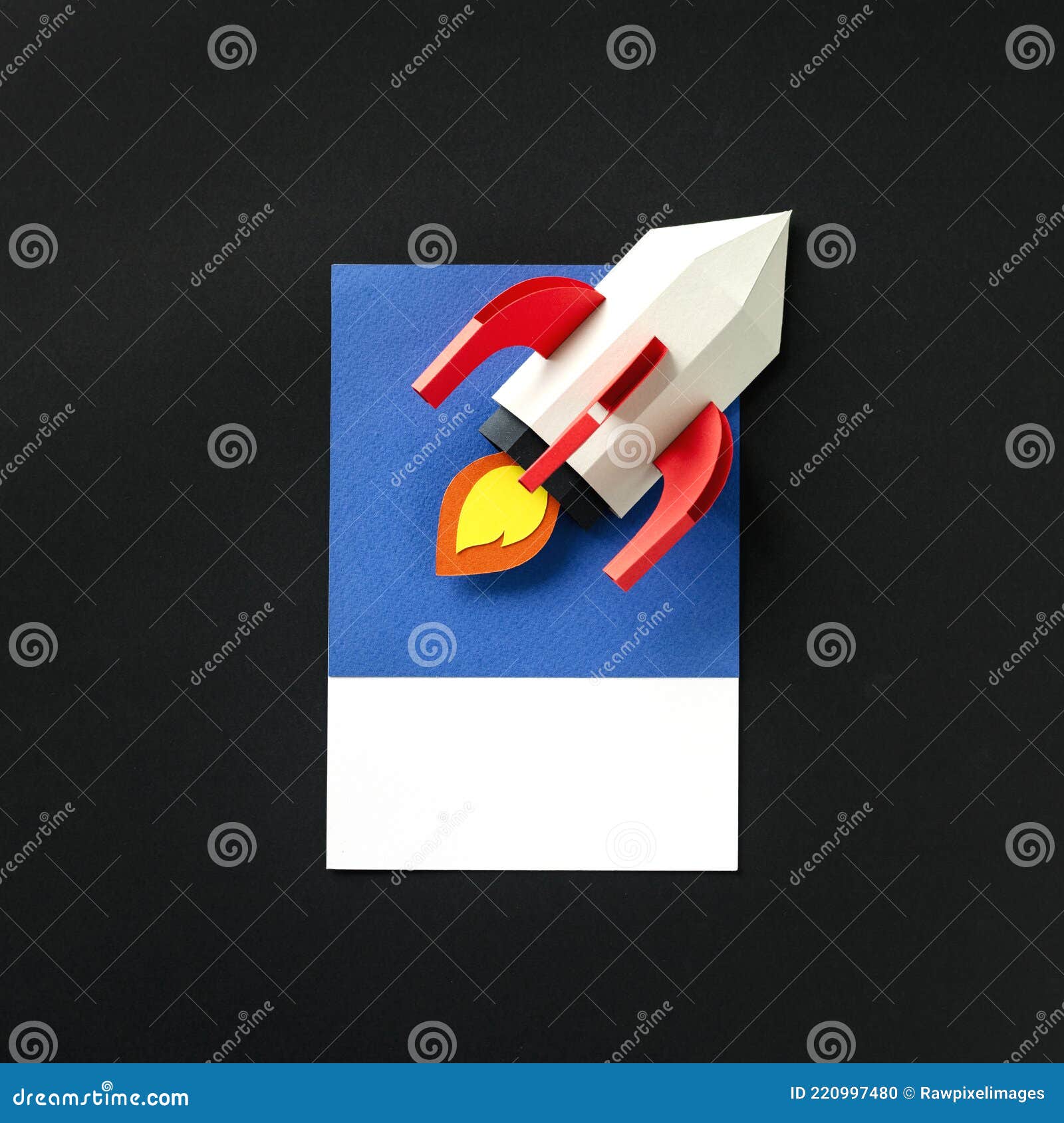 Papercraft Rocket And Planet Vector Illustration | CartoonDealer.com ...