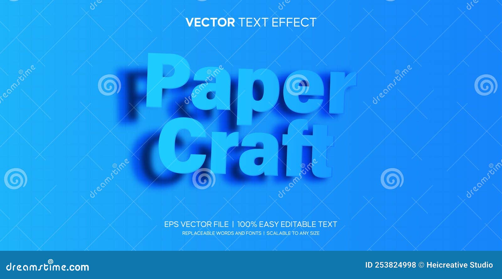 Paper Craft Floating Style Editable Text Effect Stock Vector ...