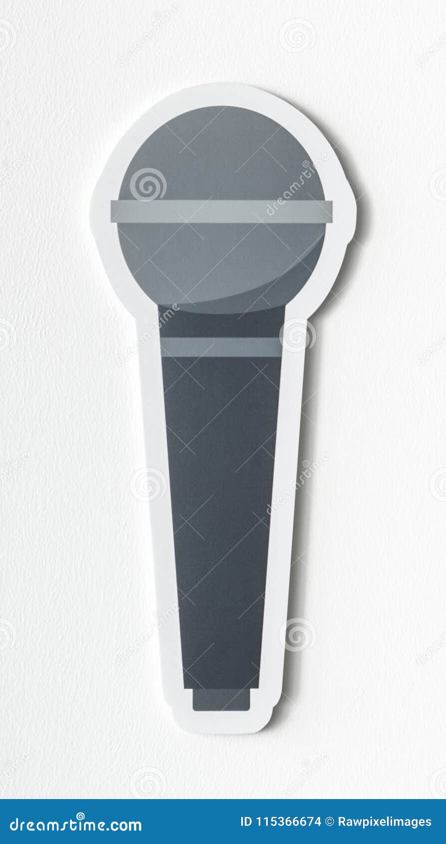 Paper Craft of Grey Microphone Stock Illustration - Illustration of ...