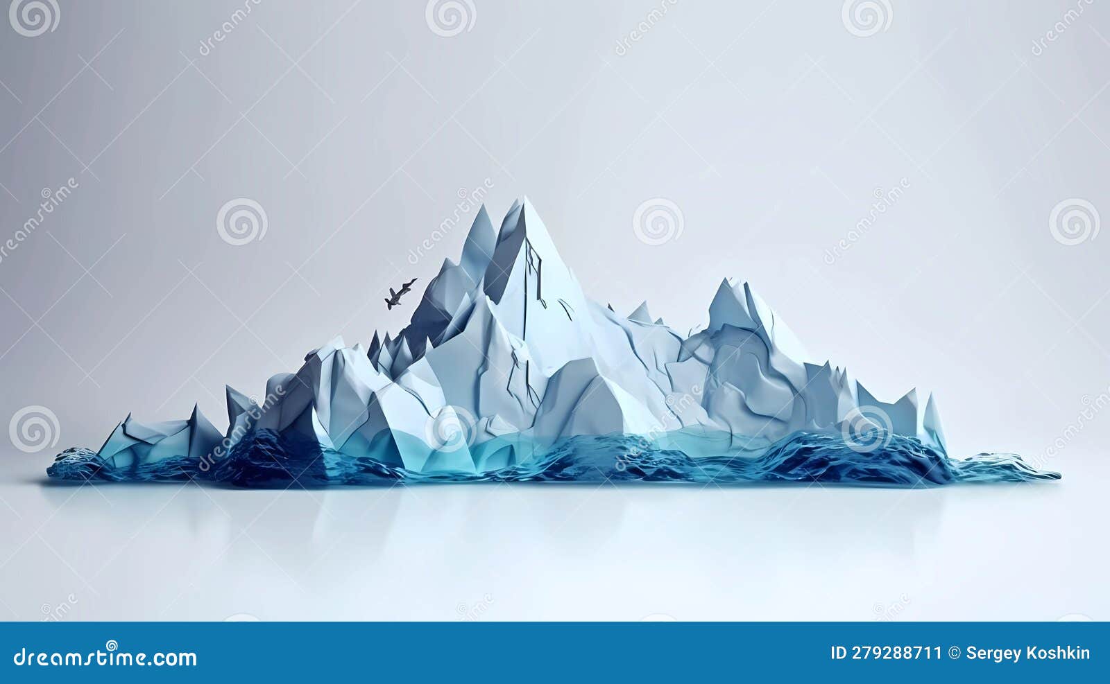 Paper Craft Illustration of Iceberg in Ocean. Stock Illustration ...