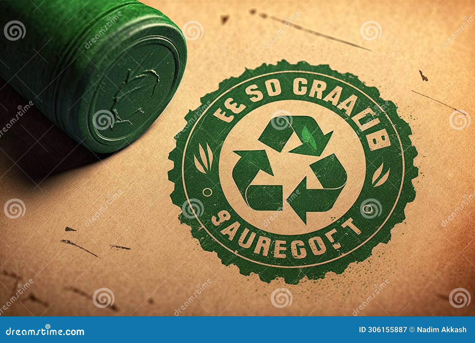 Paper Craft Stamp Rubber Recycle Stock Illustration - Illustration of ...