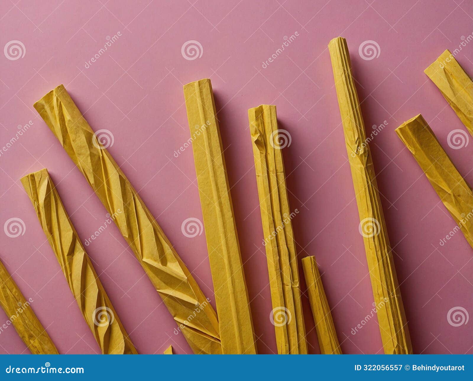 Paper Craft Sticks on Pink Background Stock Illustration - Illustration ...