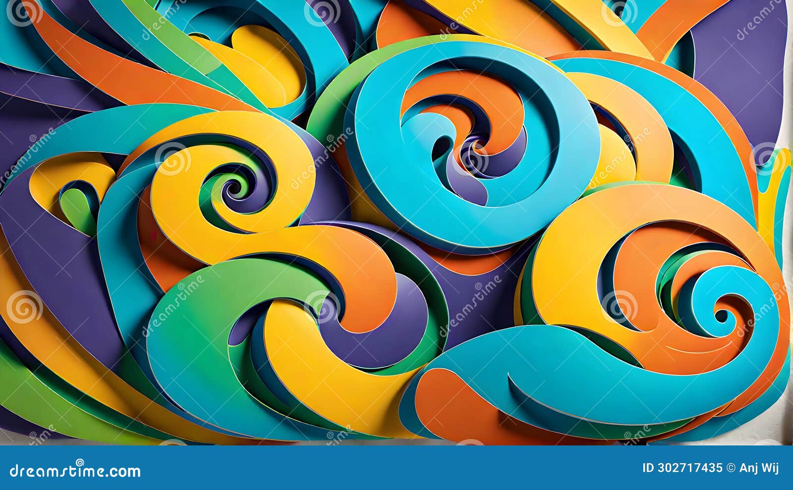 Paper Craft Wave Abstract Colorful Background Wallpaper Stock ...