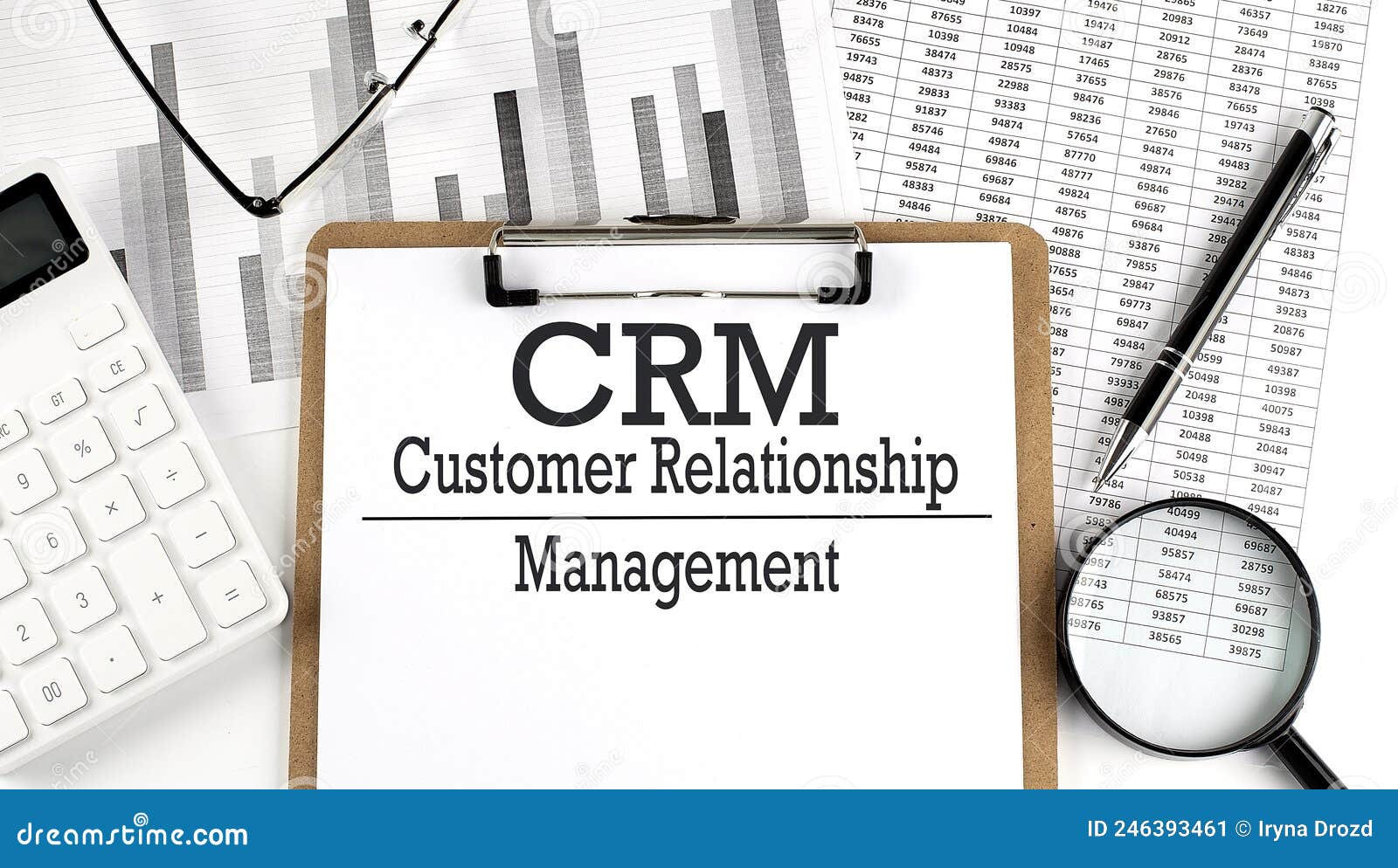 Paper with CRM a Table on Charts, Business Concept Stock Image - Image ...