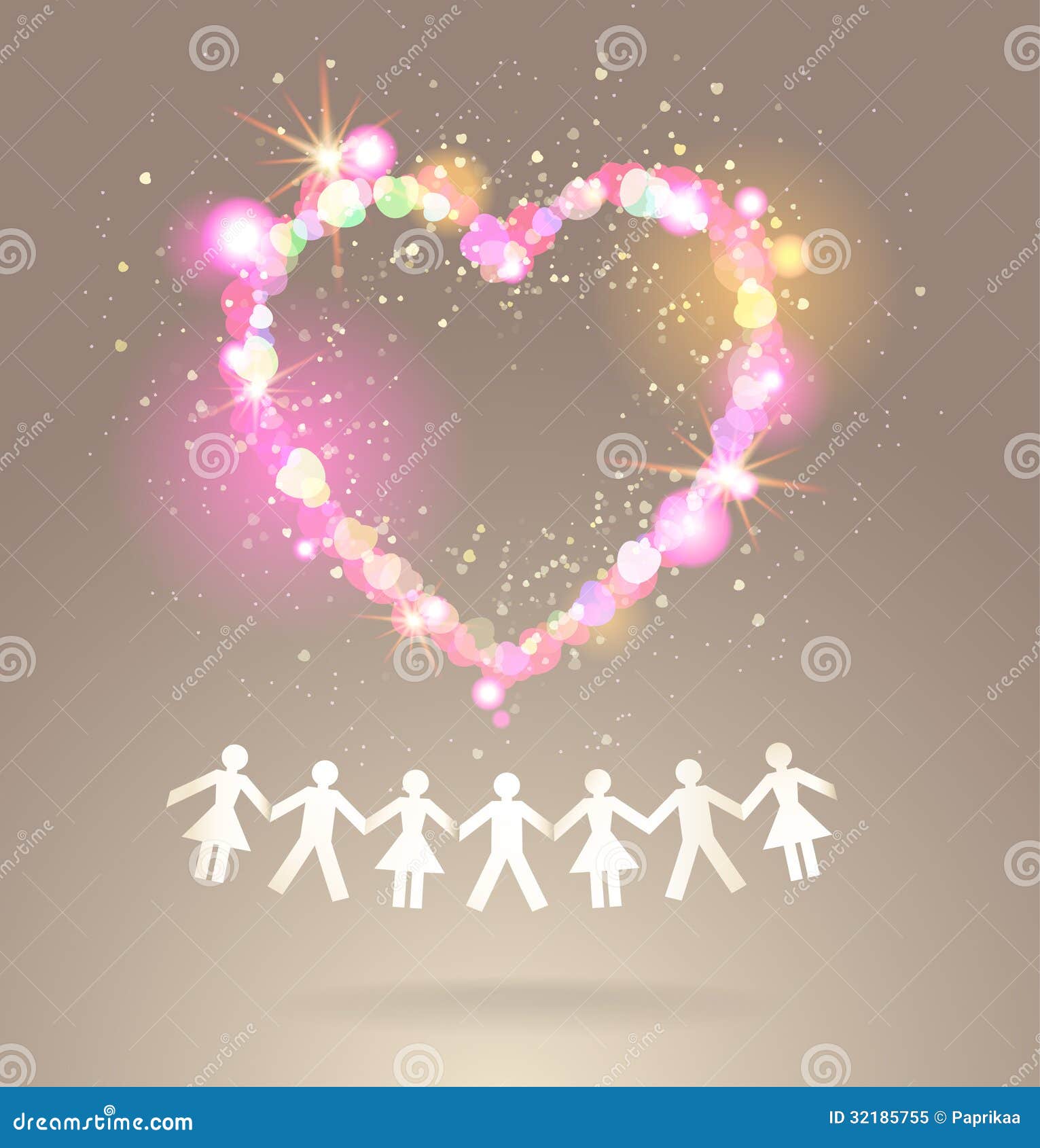 Shining Heart With Diamonds On The Dark Background Vector Illustration ...