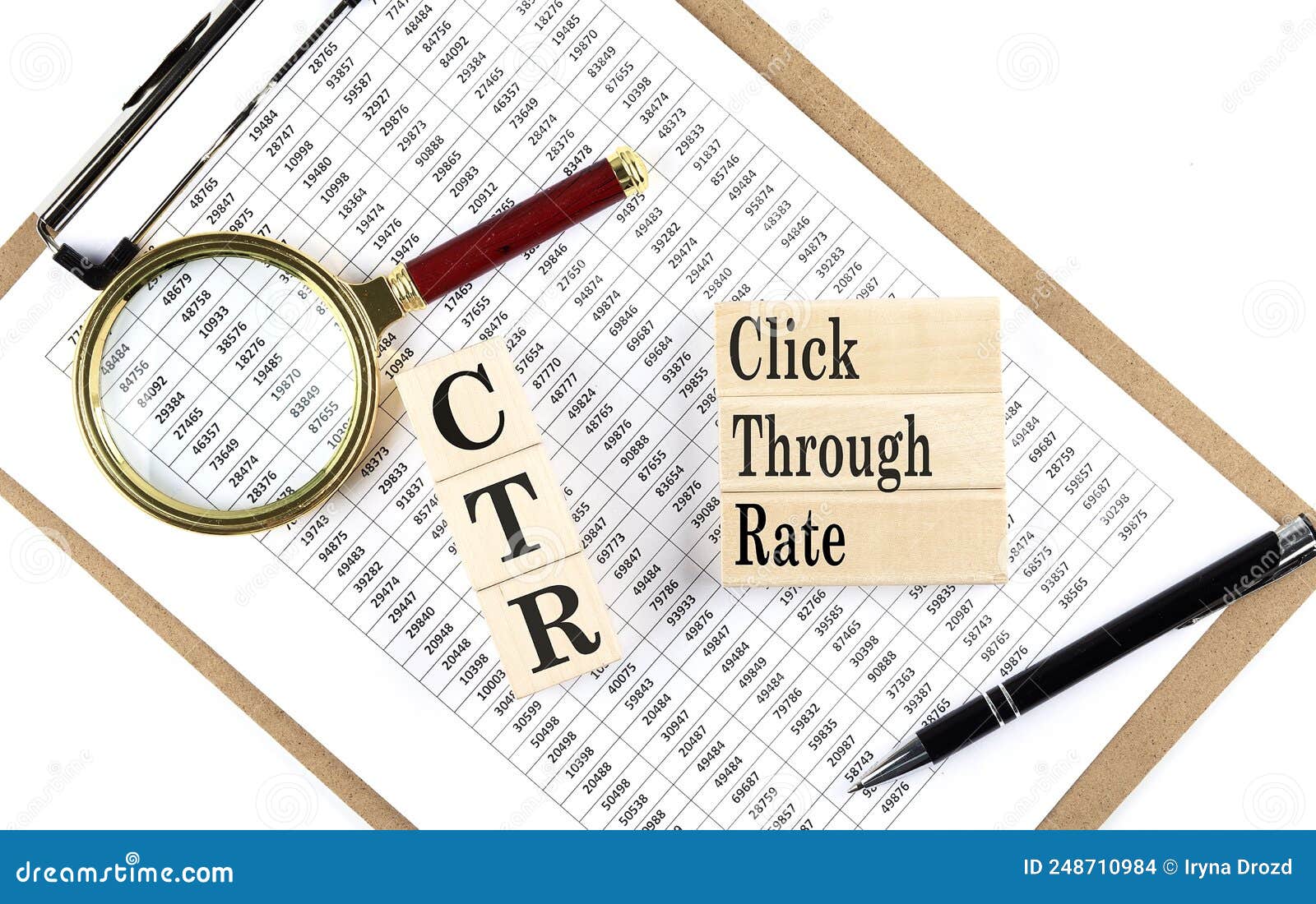 Paper with CTR a Table on Charts, Business Concept Stock Photo - Image ...