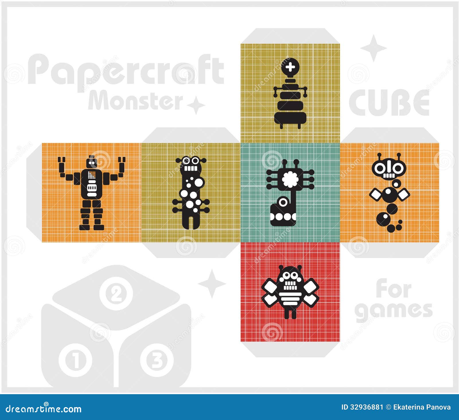 Paper Cube for Children Games and Decoration. Stock Vector ...