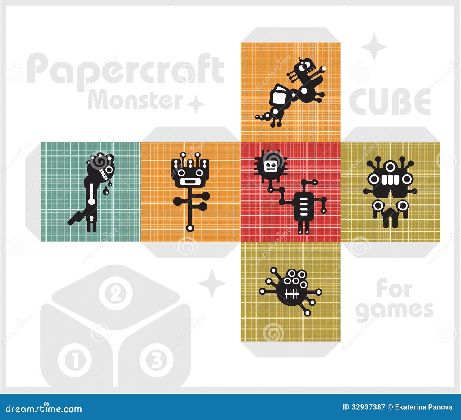 Paper Cube for Children Games and Decoration. Stock Vector ...