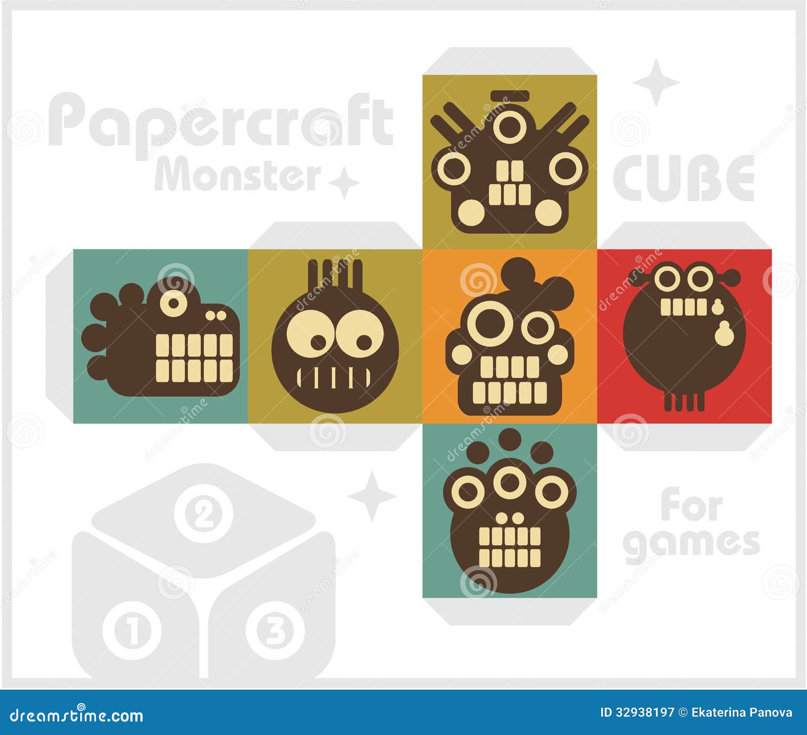 Paper Cube for Children Games and Decoration. Stock Vector ...