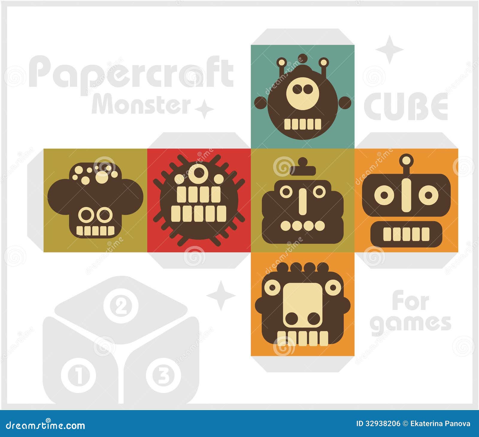 Paper Cube for Children Games and Decoration. Stock Vector ...