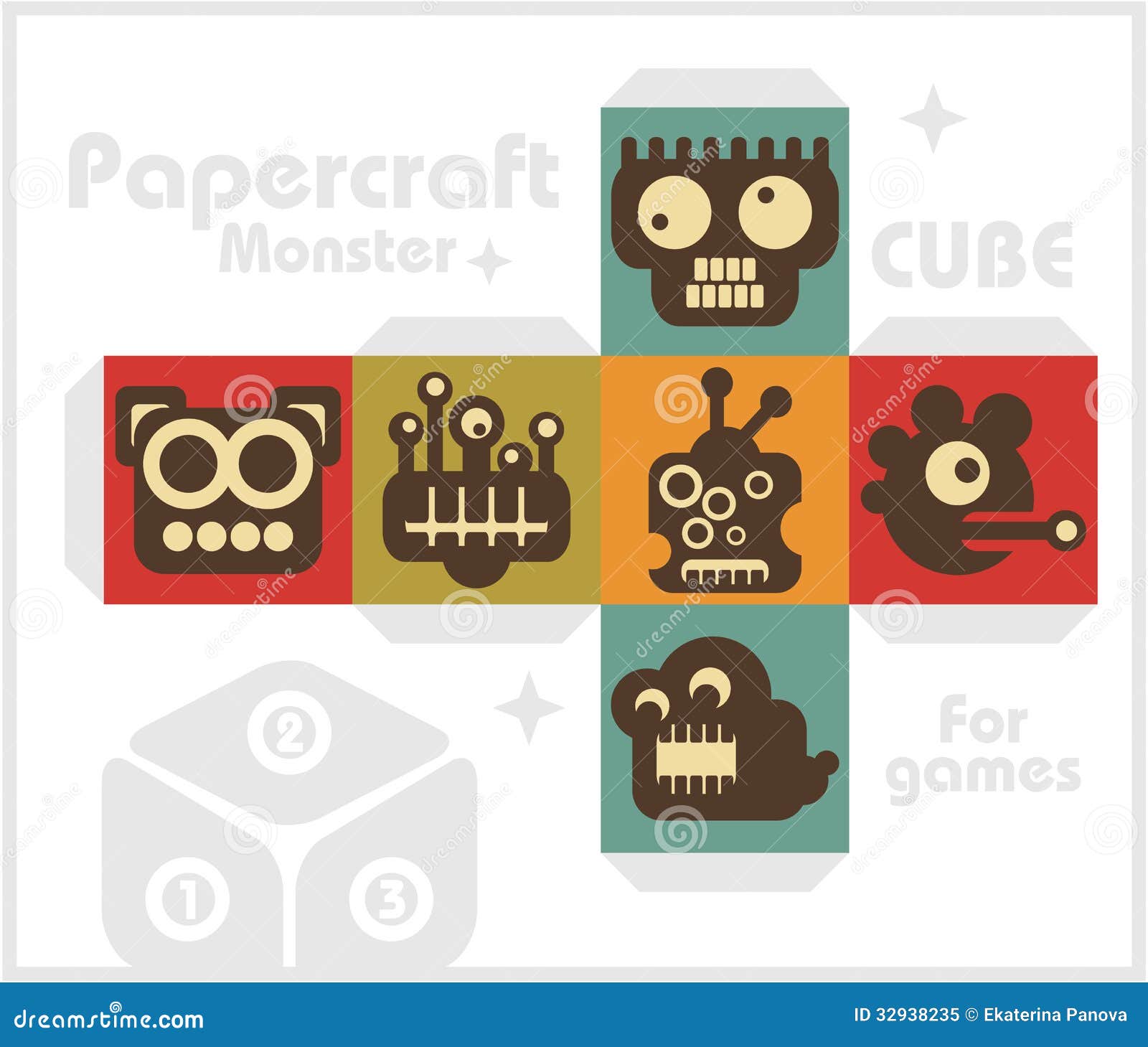 Paper Cube for Children Games and Decoration. Stock Vector ...