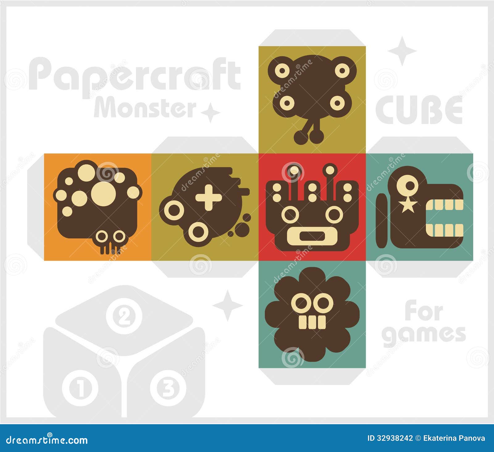 Paper Cube for Children Games and Decoration. Stock Vector ...