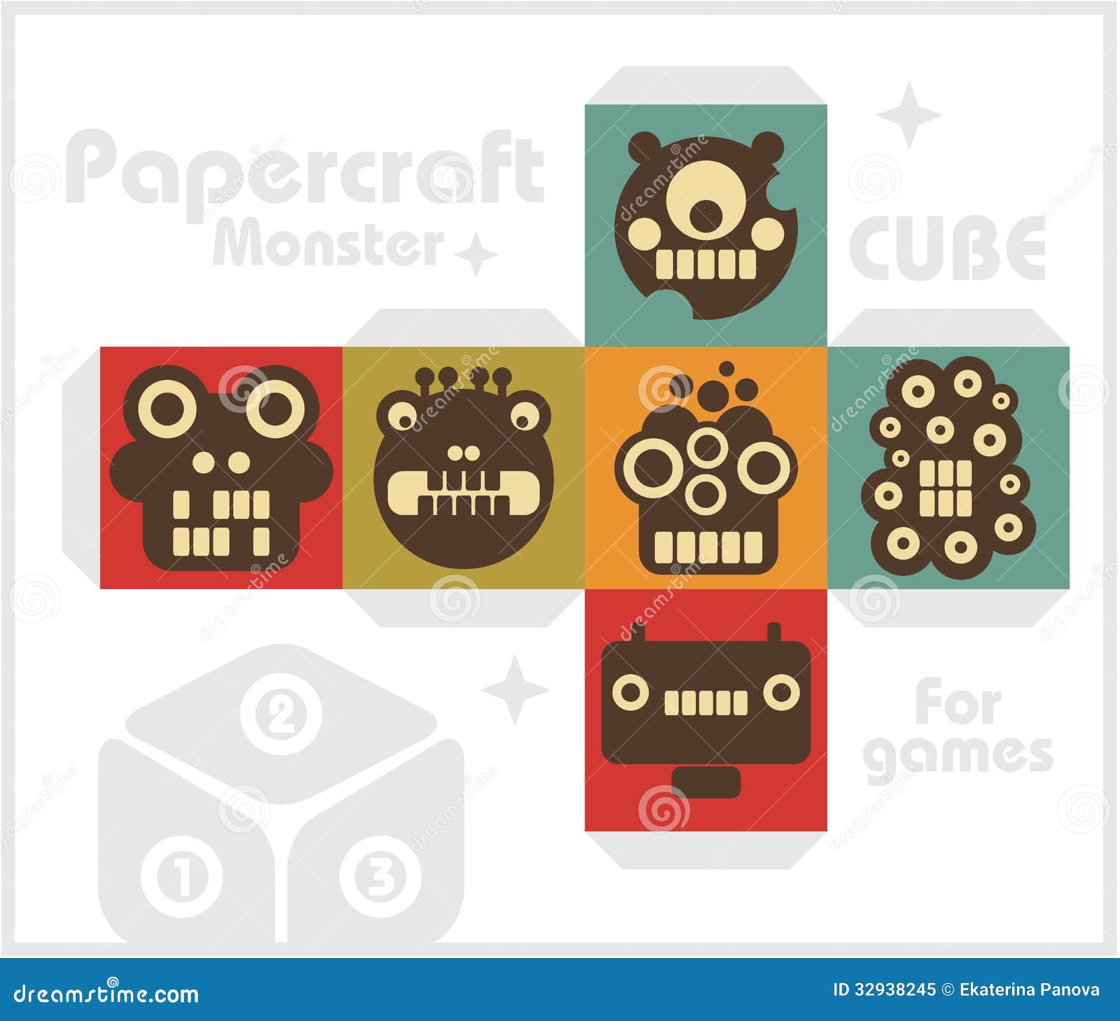 Paper Cube for Children Games and Decoration. Stock Vector ...