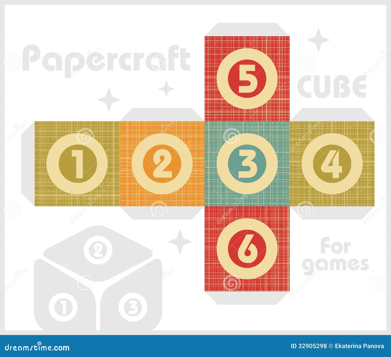 3d Table Papercraft Card Isolated On A Grey Background. Vector ...