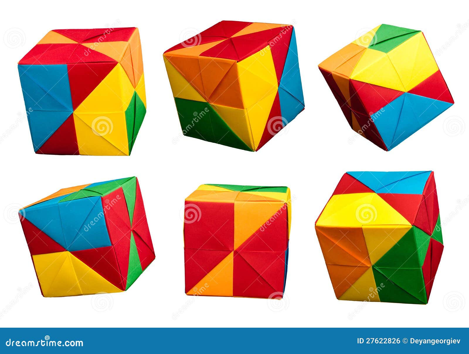Paper Cubes Folded Origami Style. Stock Photo - Image of education ...