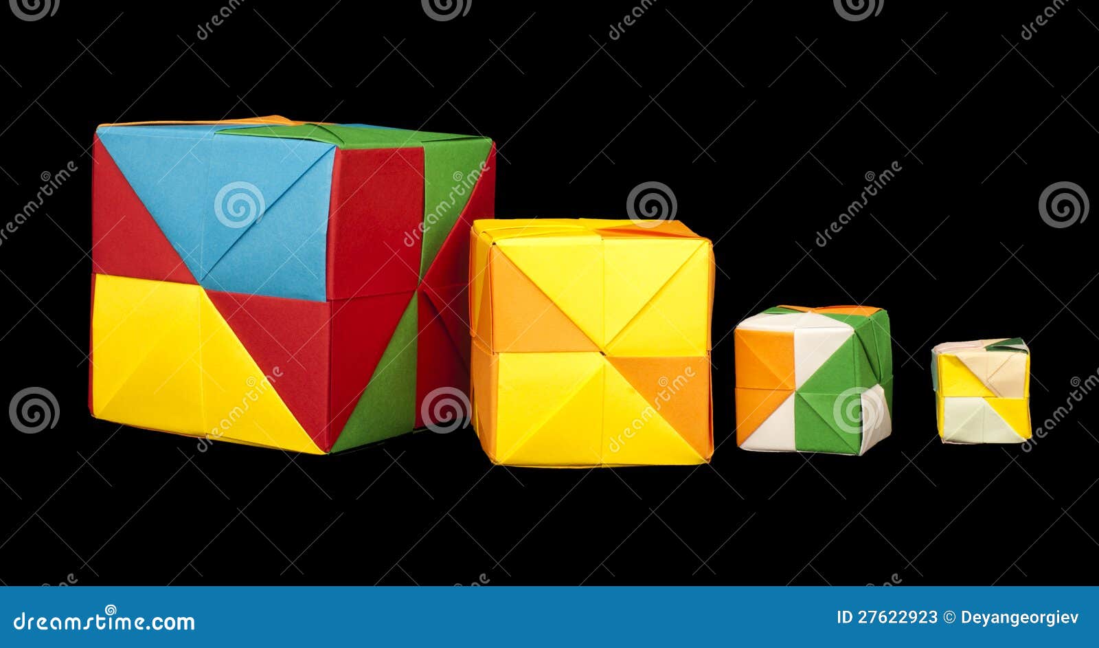 Paper Cubes Folded Origami Style. Stock Image - Image of learn ...