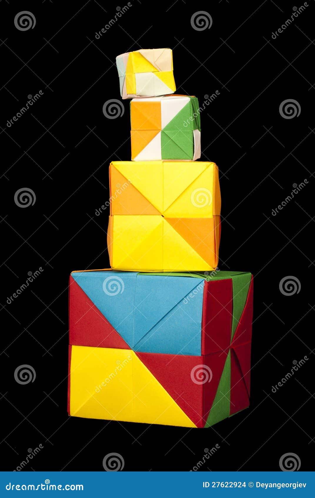 Paper Cubes Folded Origami Style. Stock Photo - Image of handmade ...