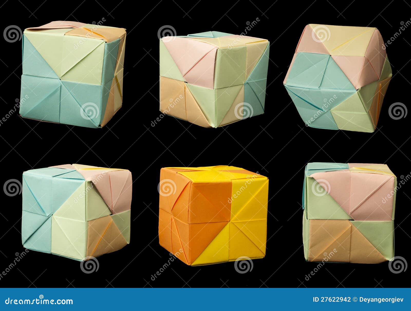 Paper Cubes Folded Origami Style. Stock Photo - Image of colorful ...