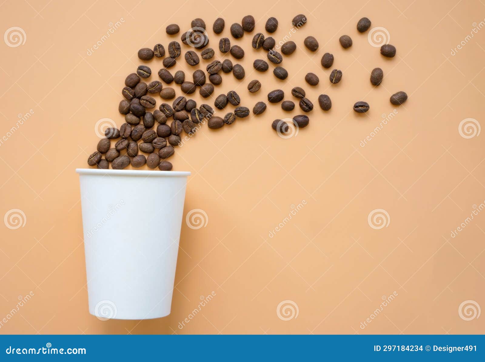 Paper Cup and Coffee Beans. Modern Art Concept. Stock Photo - Image of ...