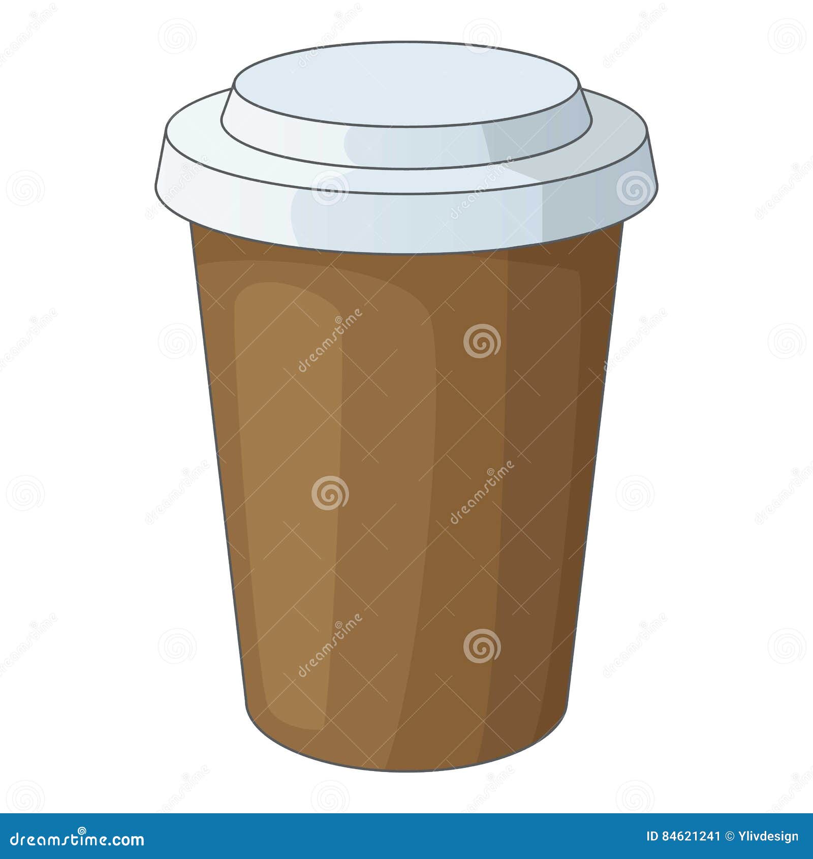 Paper Cup of Coffee Icon, Cartoon Style Stock Vector - Illustration of ...