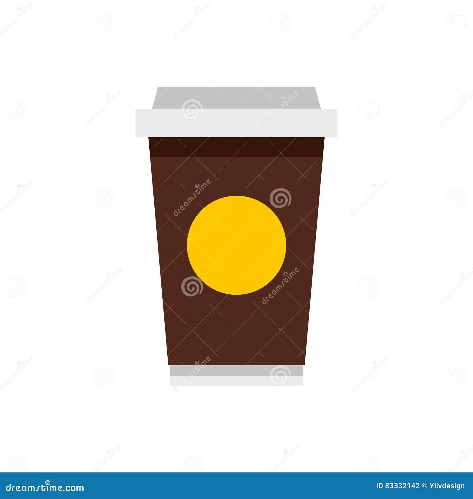Paper Cup of Coffee Icon, Flat Style Stock Vector - Illustration of ...