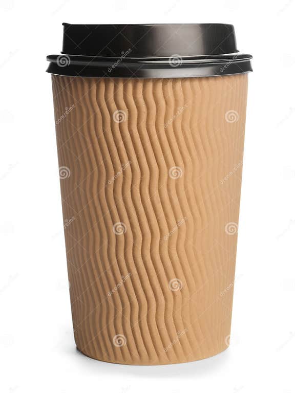 Paper Cup of Coffee Isolated on White Background Stock Image - Image of ...